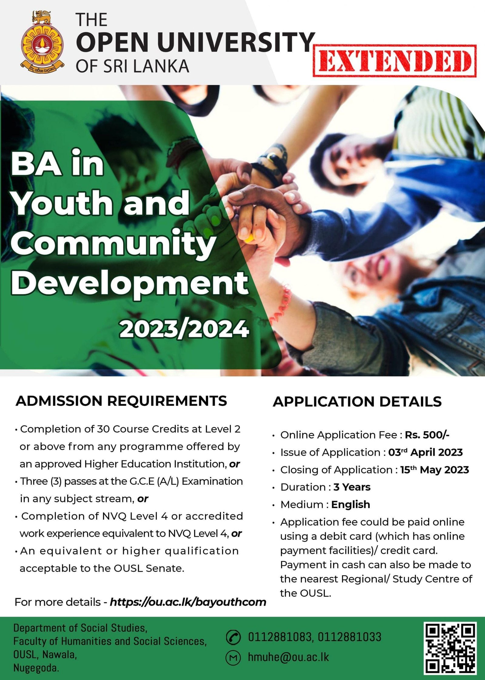 Bachelor of Arts in Youth and Community Development