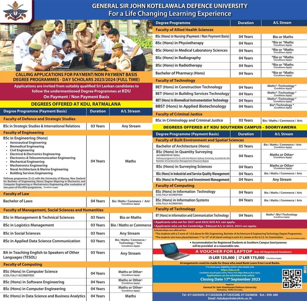Admission for Degree Programmes KDU 2023/2024 (Batch 2) - Full Details ...