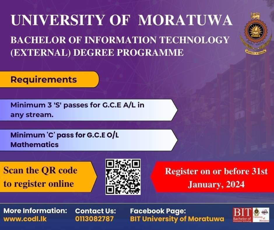 Bachelor of Information Technology (BIT) - University of Moratuwa (Full ...