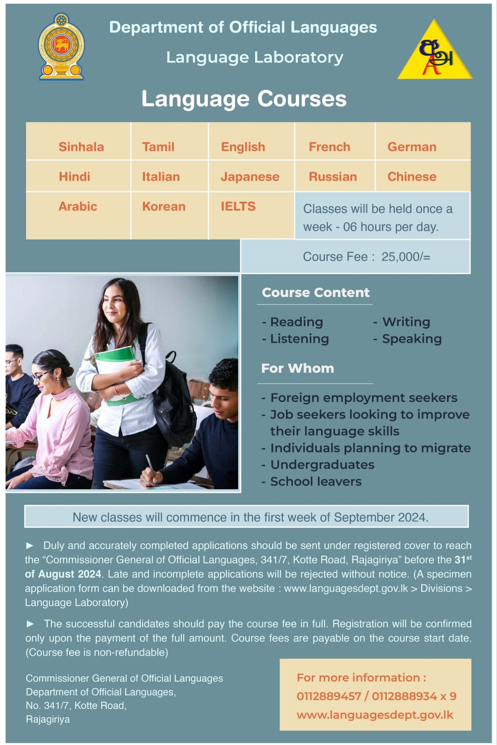 Language Courses 2024 - Department of Official Languages - MASTER
