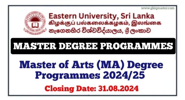 Master of Arts (MA) Degree Programmes 2024/25 - Eastern University of ...