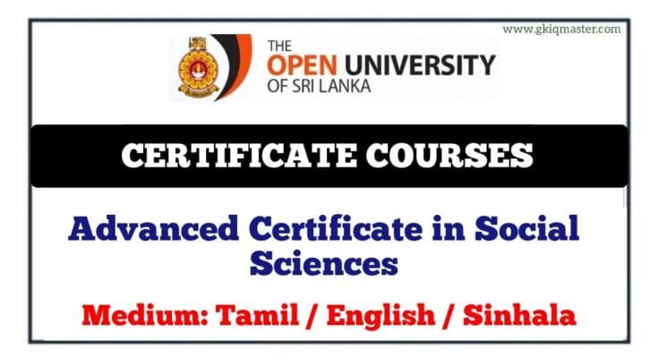 Advanced Certificate in Social Sciences - Open University of Sri Lanka ...