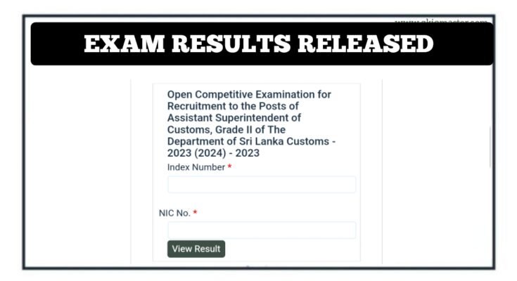 Assistant Superintendent of Customs (Grade II) Open Exam Results ...