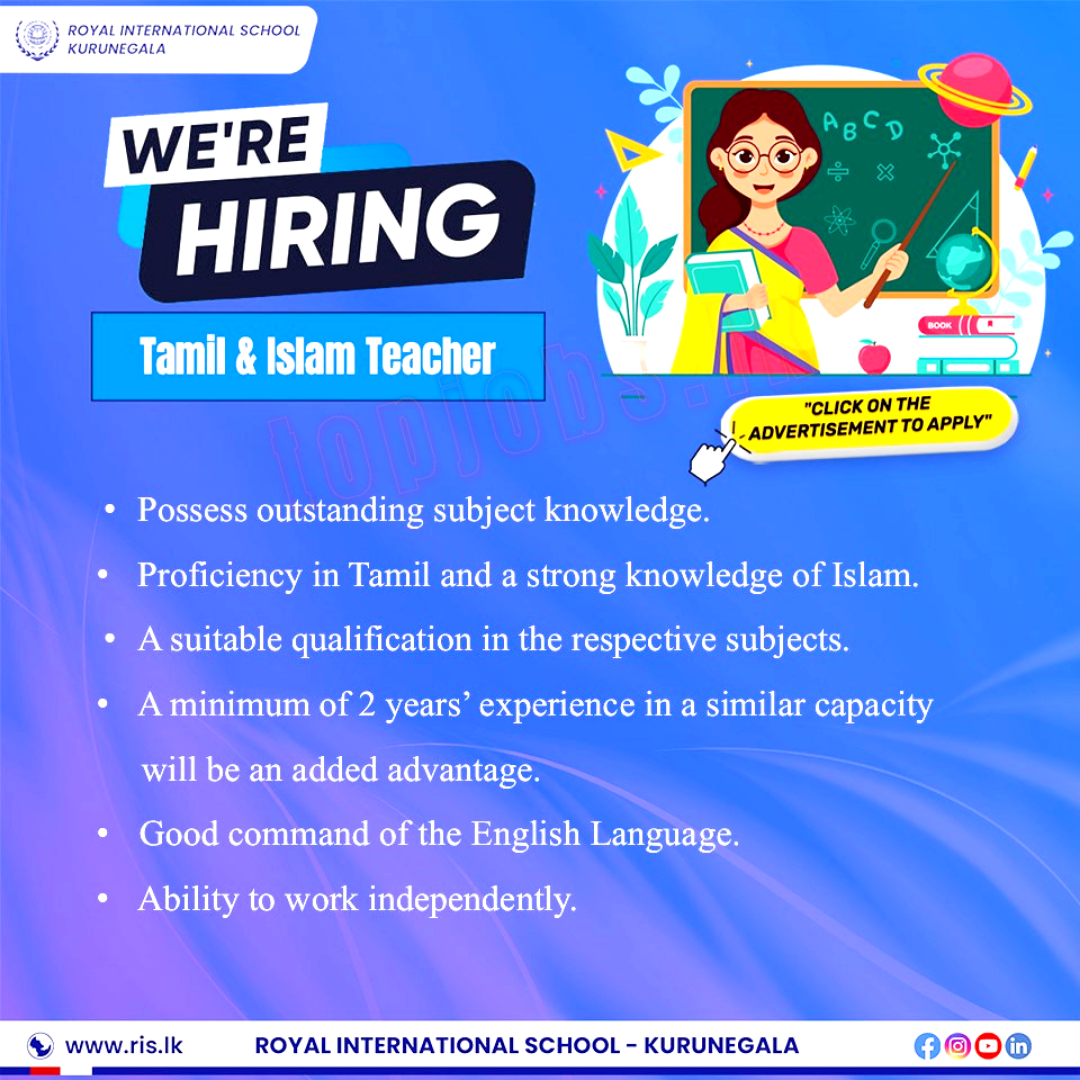 Teacher Vacancies 2024 - Royal International School (Kurunegala) - MASTER