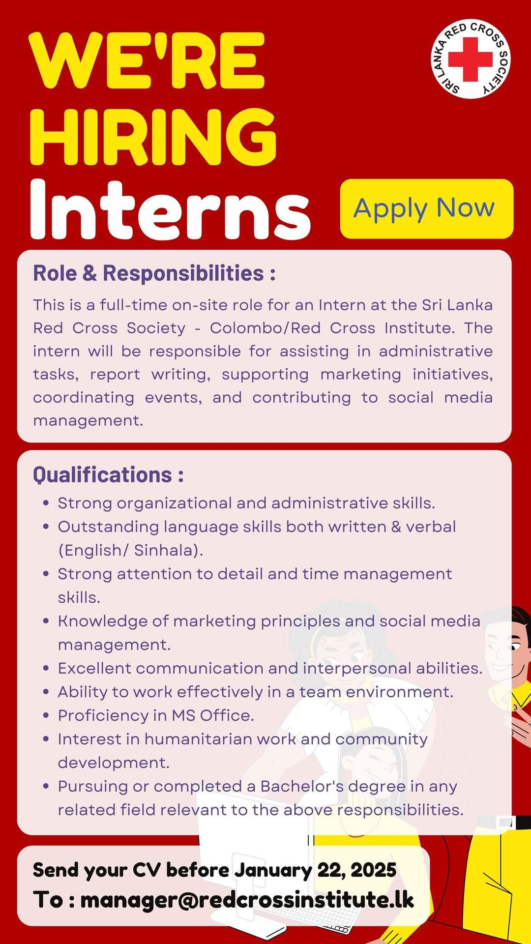 Internship Opportunities - Sri Lanka Red Cross Society (SLRCS) - MASTER