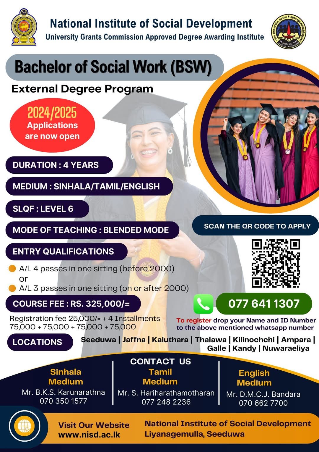 Bachelor of Social Work External Degree Programme 2024/2025 - MASTER