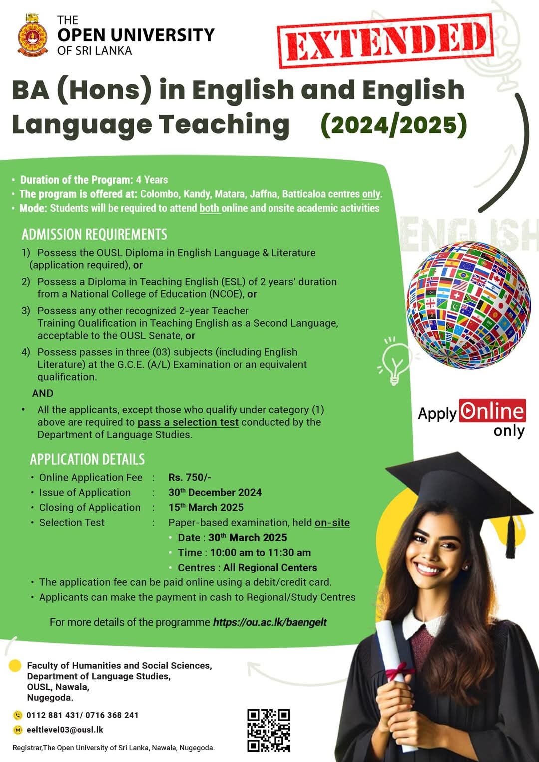 Bachelor of Arts in English and English Language Teaching - Open ...