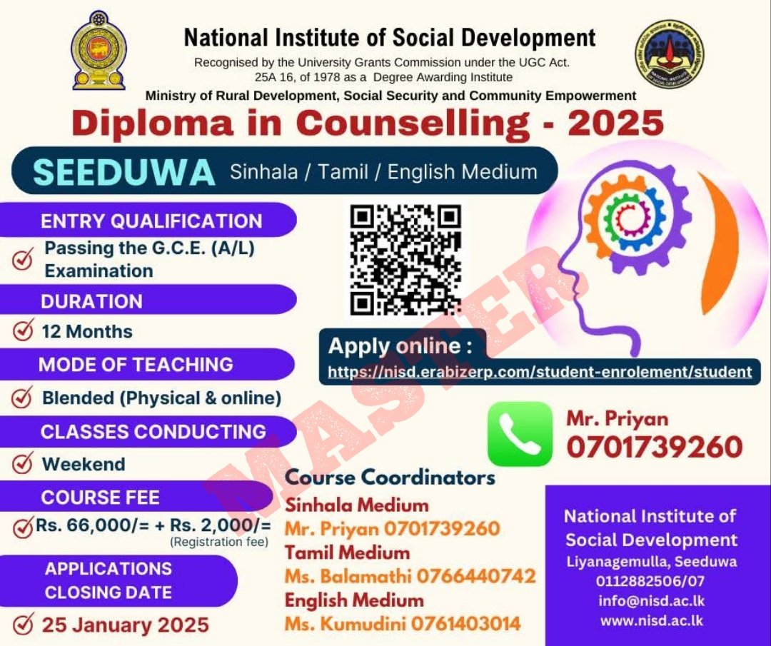 Diploma in Counselling (Intake 2025) - National Institute of Social ...