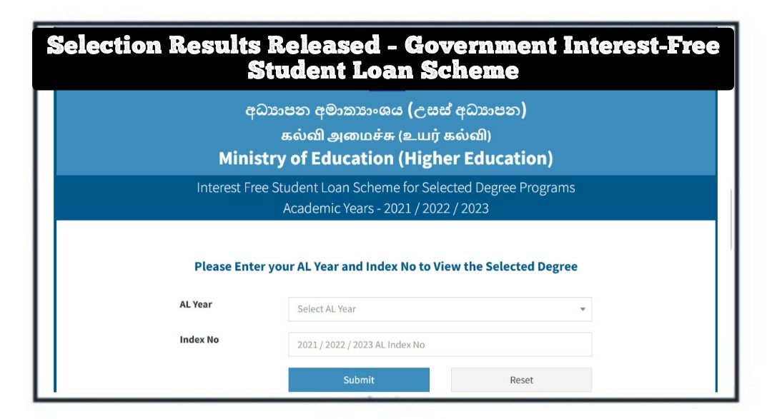 Selection Results Released - Government Interest Free Student Loan ...